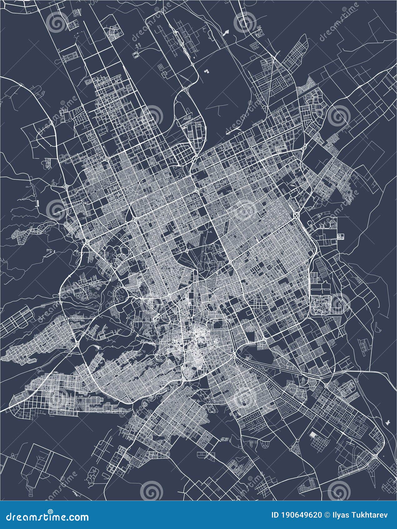 Map of the City of Riyadh, Saudi Arabia Stock Illustration ...