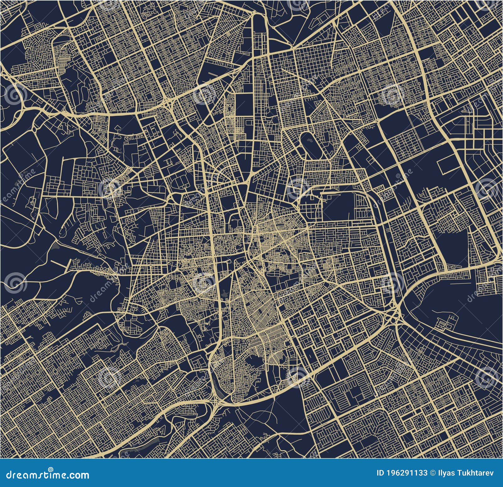 Map of the City of Riyadh, Saudi Arabia Stock Illustration ...