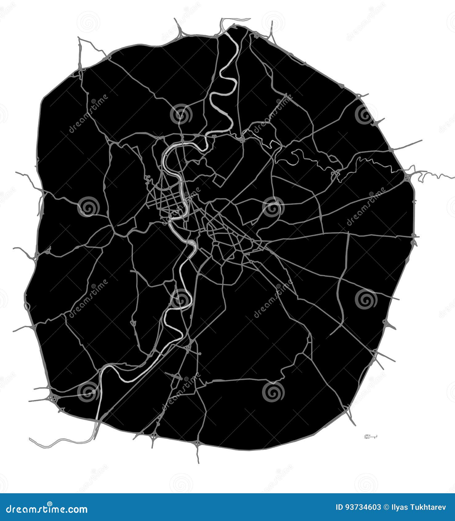 Map of the City of Rome, Italy Stock Illustration - Illustration of ...