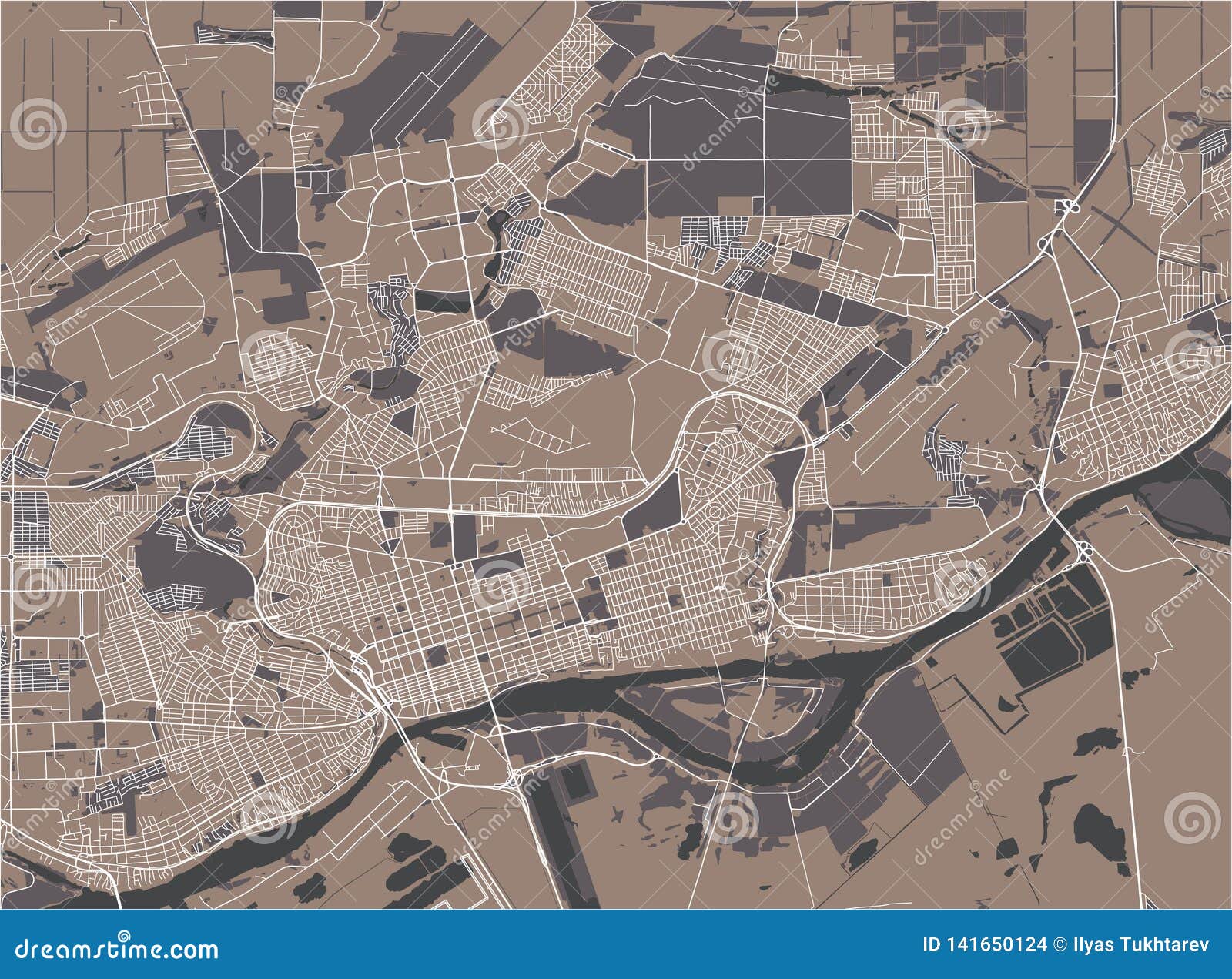 Map of the City of Rostov-on-Don, Russia Stock Illustration ...