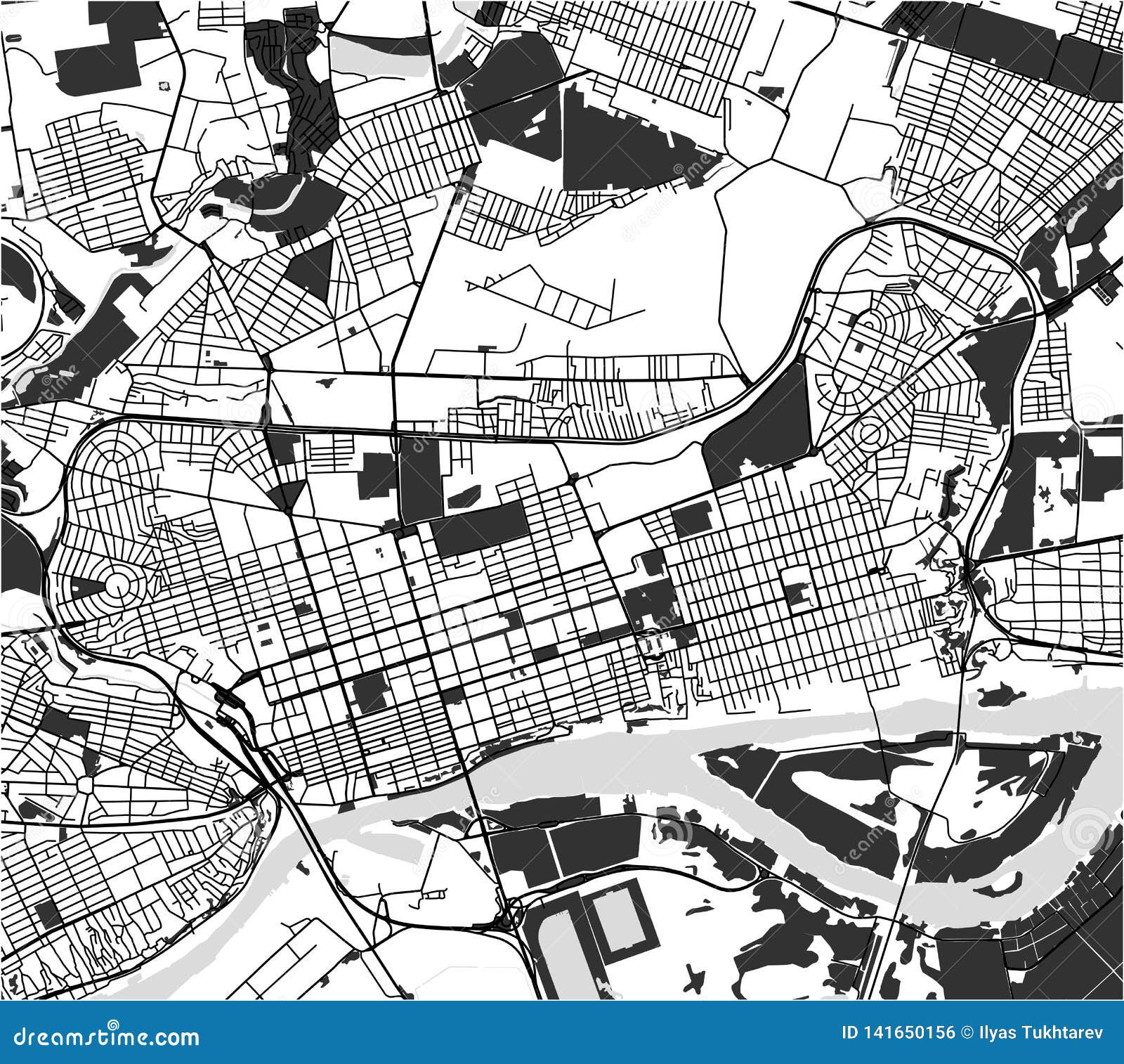 Map of the City of Rostov-on-Don, Russia Stock Illustration ...
