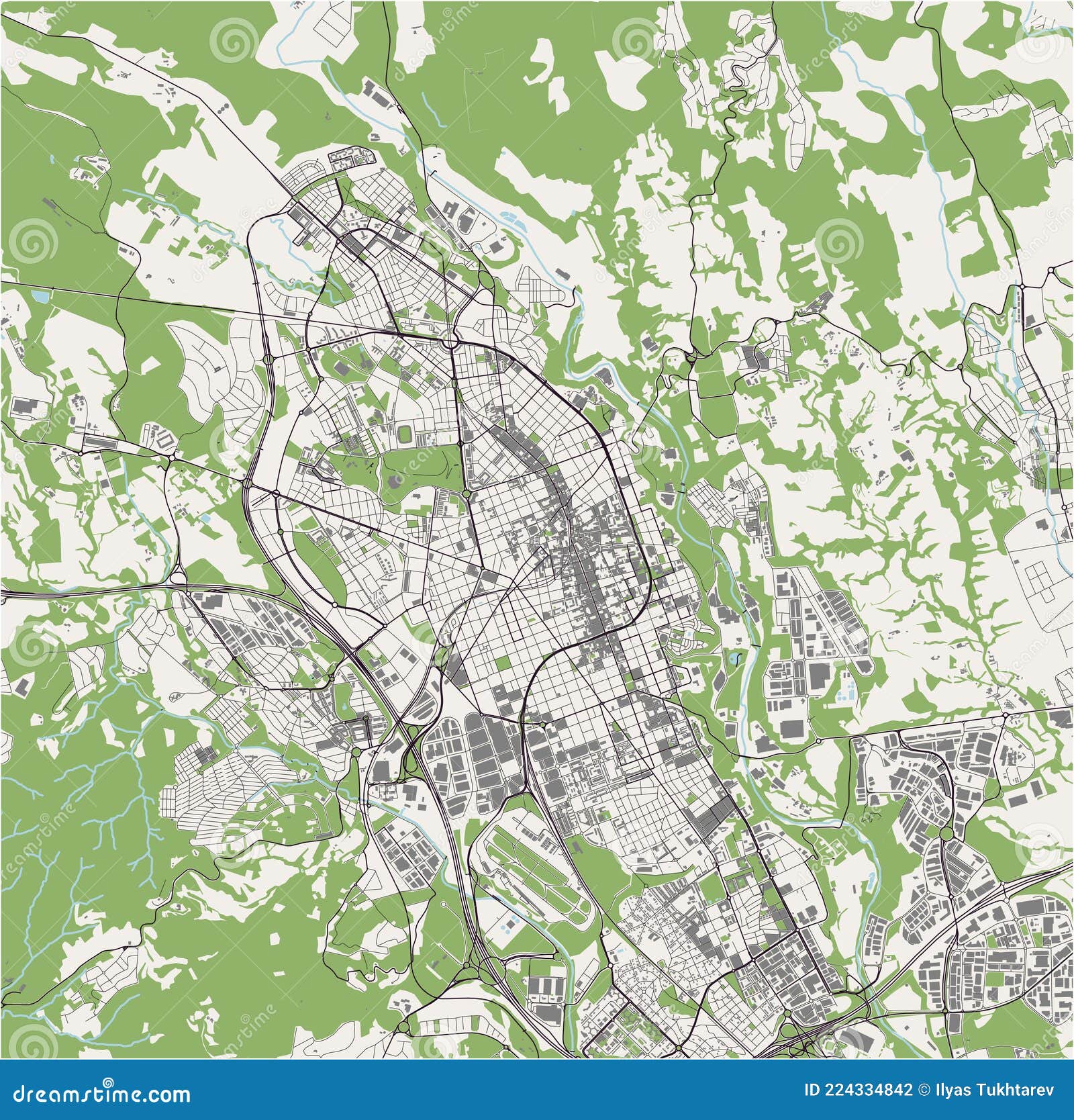 Map of the City of Sabadell, Spain Stock Vector - Illustration of ...