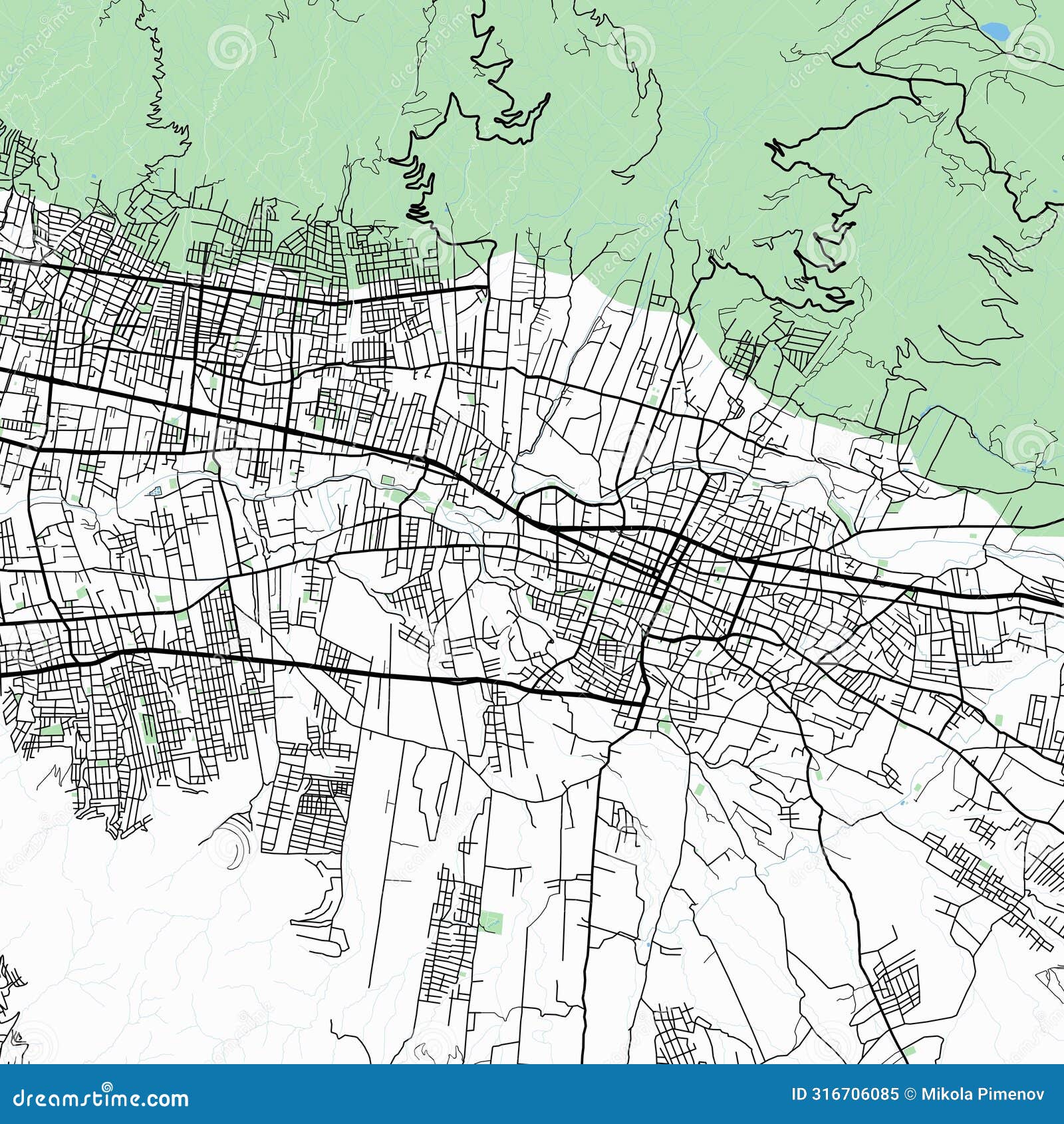 Map of the city of Sakaba. stock illustration. Illustration of drawing ...