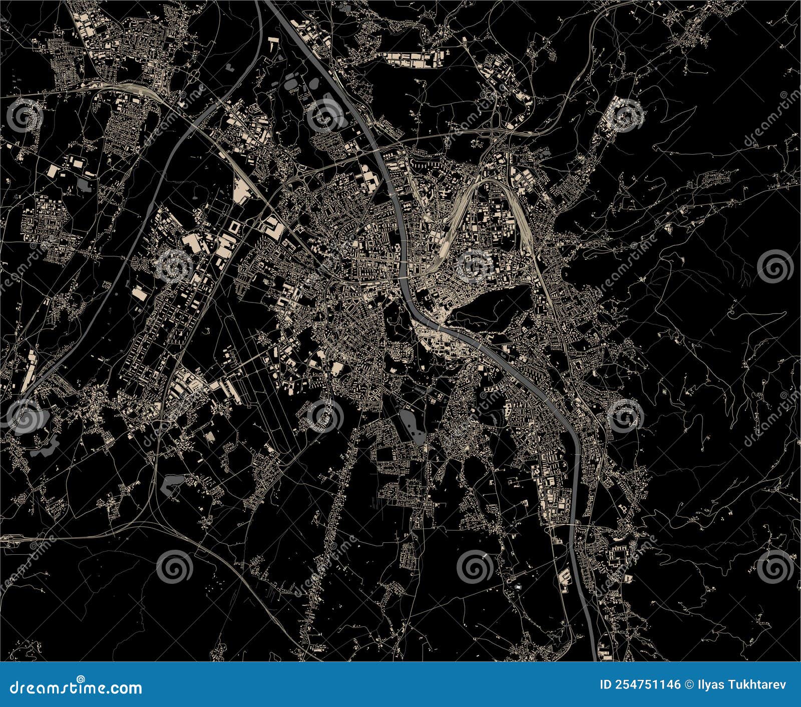 Map of the City of Salzburg, Austria Stock Vector - Illustration of ...