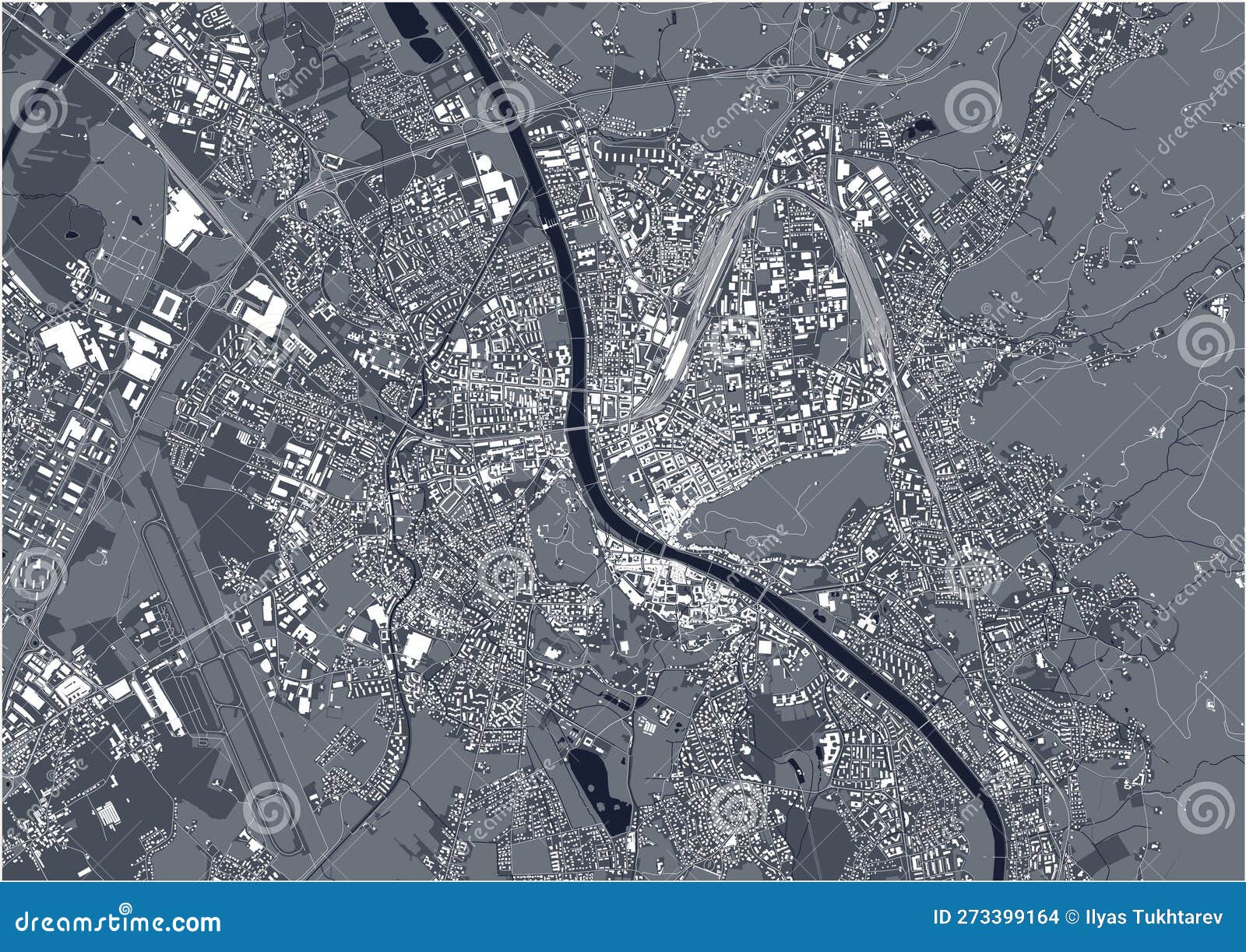 Map of the City of Salzburg, Austria Stock Vector - Illustration of ...
