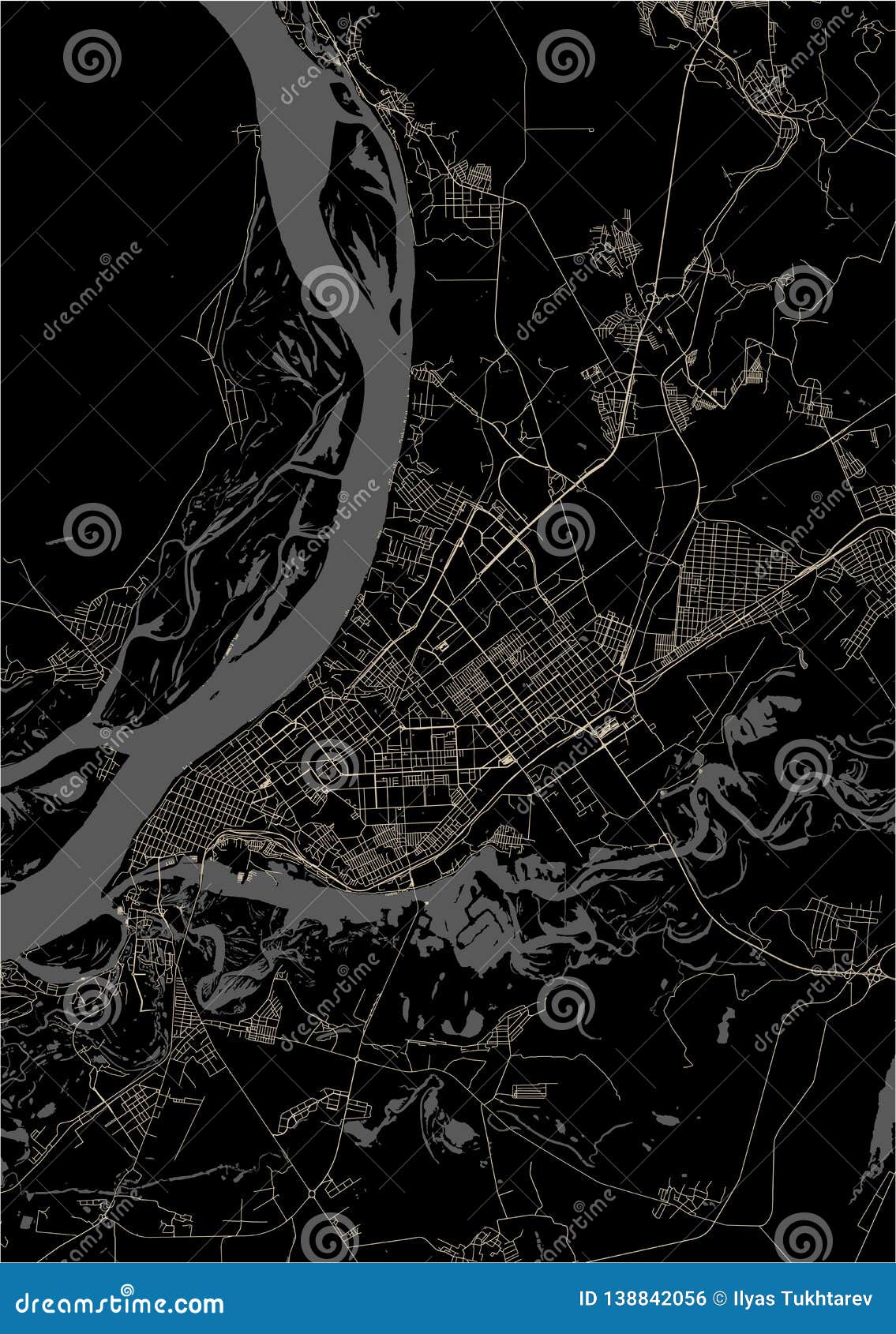 Map of the City of Samara, Russia Stock Illustration - Illustration of ...