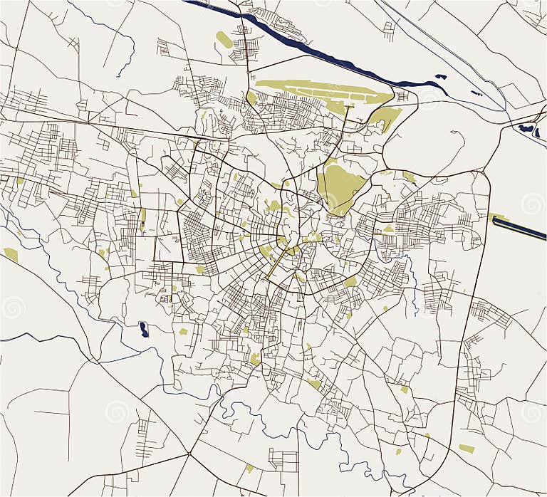Map of the City of Samarkand, Uzbekistan Stock Illustration ...