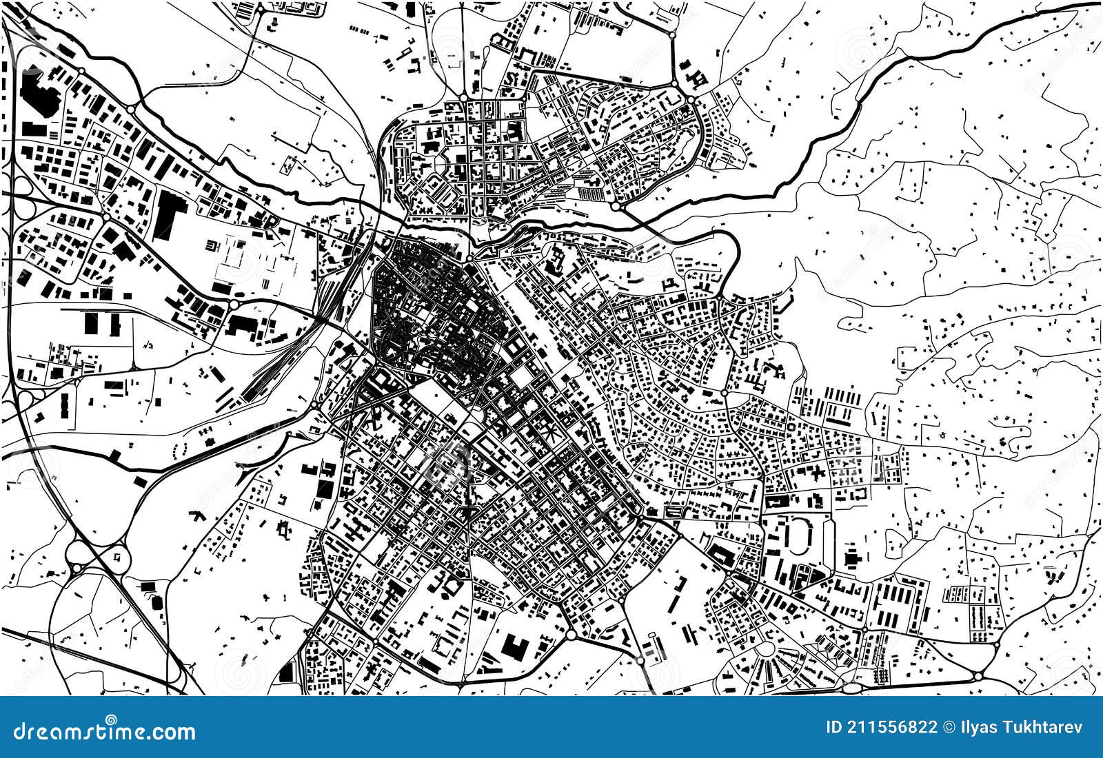 Map of the City of Sassari, Italy Stock Vector - Illustration of ...