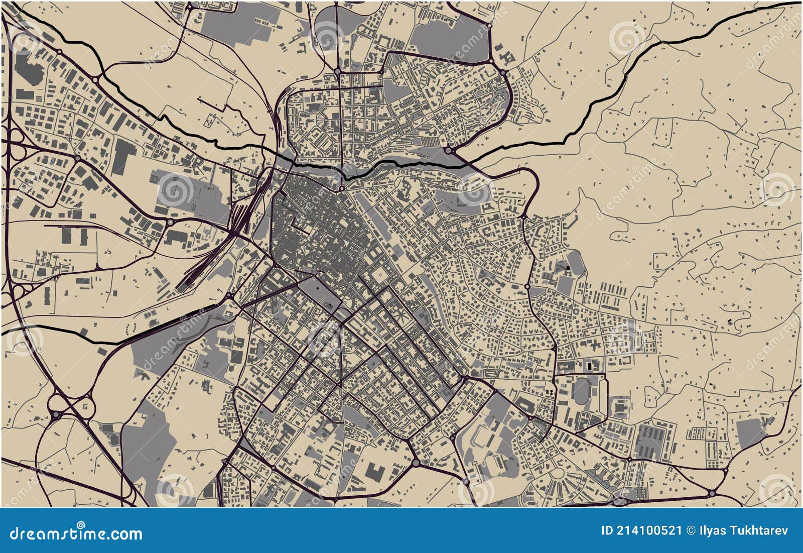 Map of the City of Sassari, Italy Stock Vector - Illustration of ...