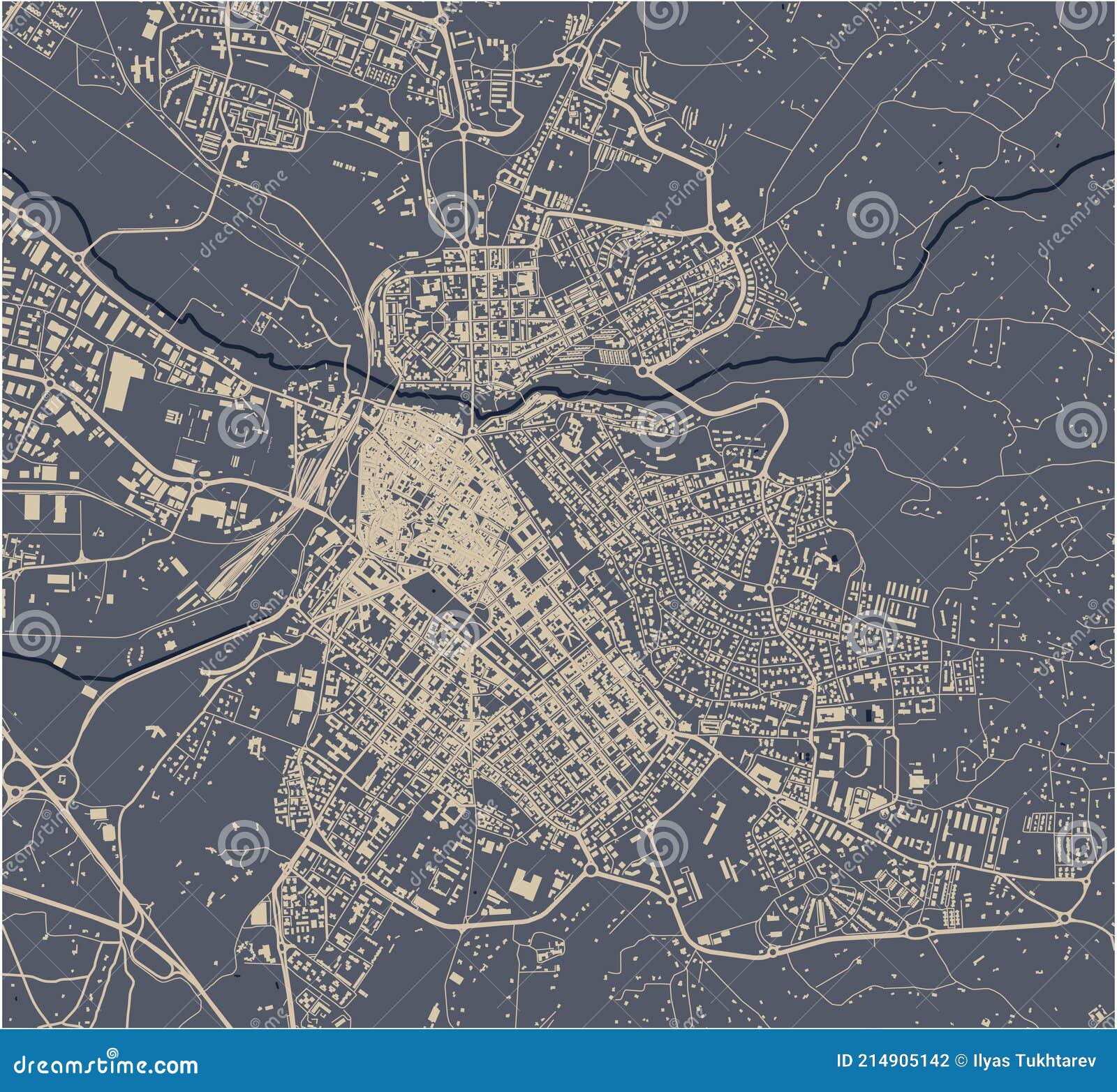 Map of the City of Sassari, Italy Stock Vector - Illustration of ...
