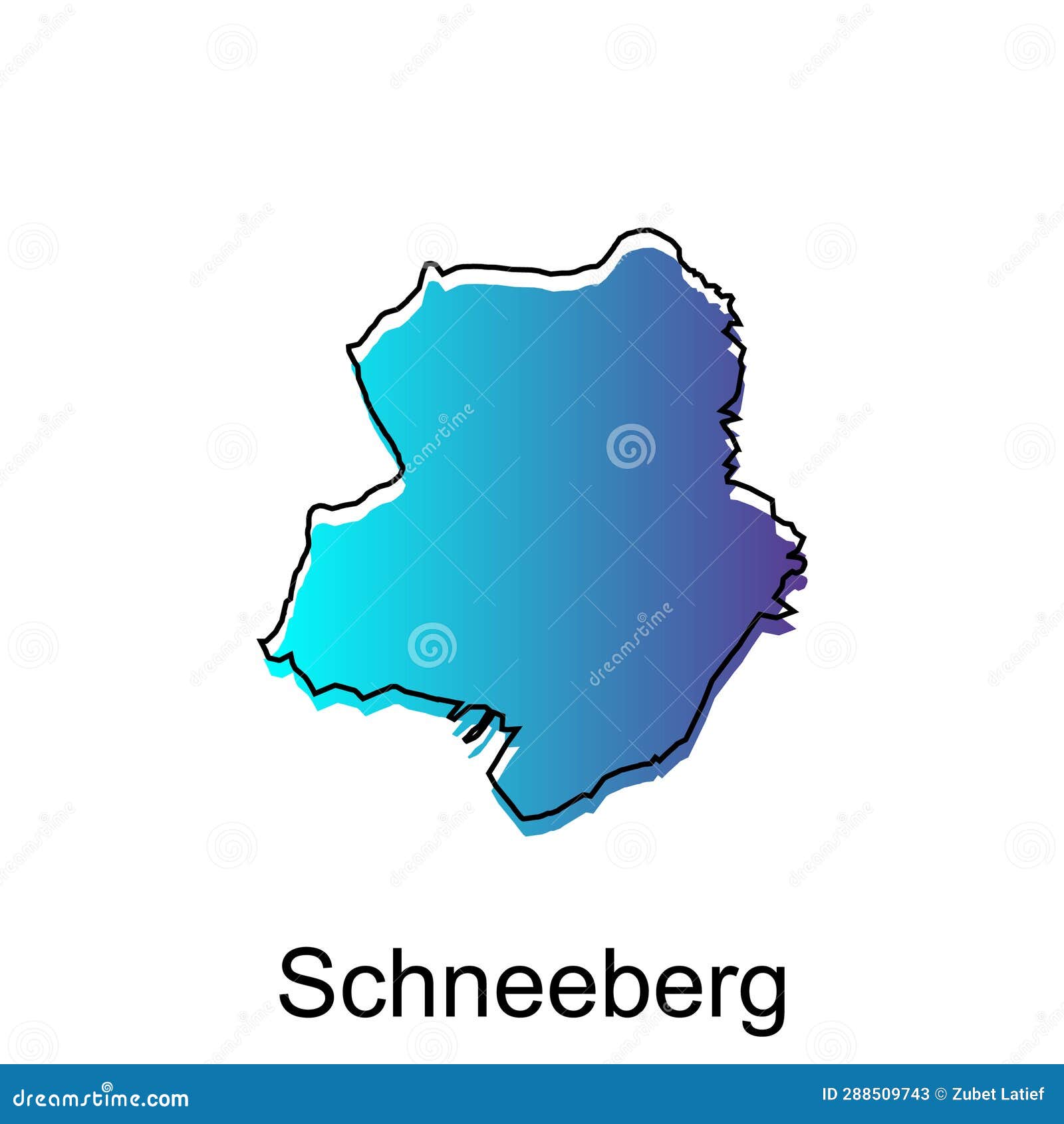 Map City of Schneeberg. Vector Map of the German Country Stock Vector ...