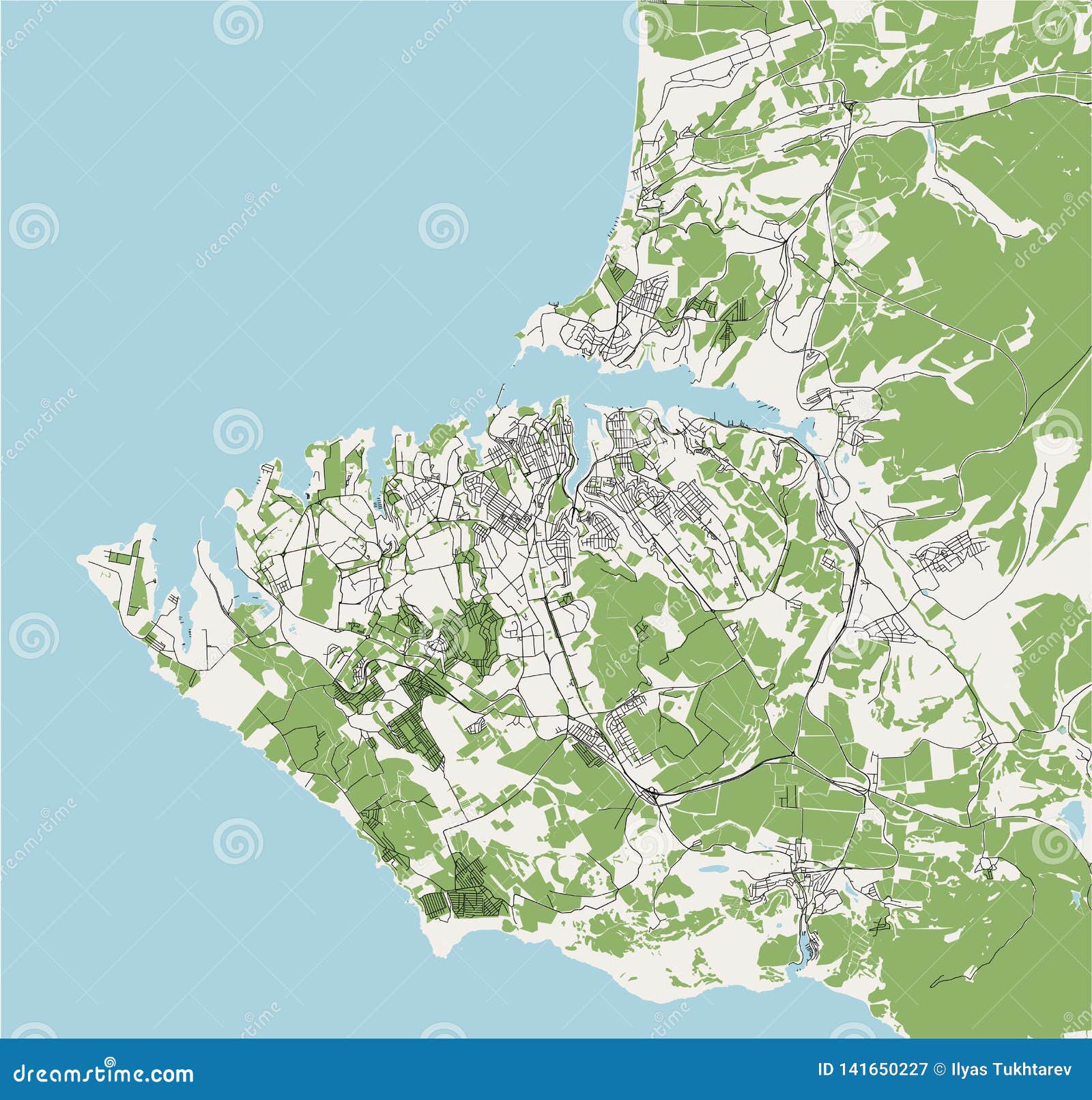 Map Of The City Of Sevastopol, Crimea Stock Image | CartoonDealer.com ...