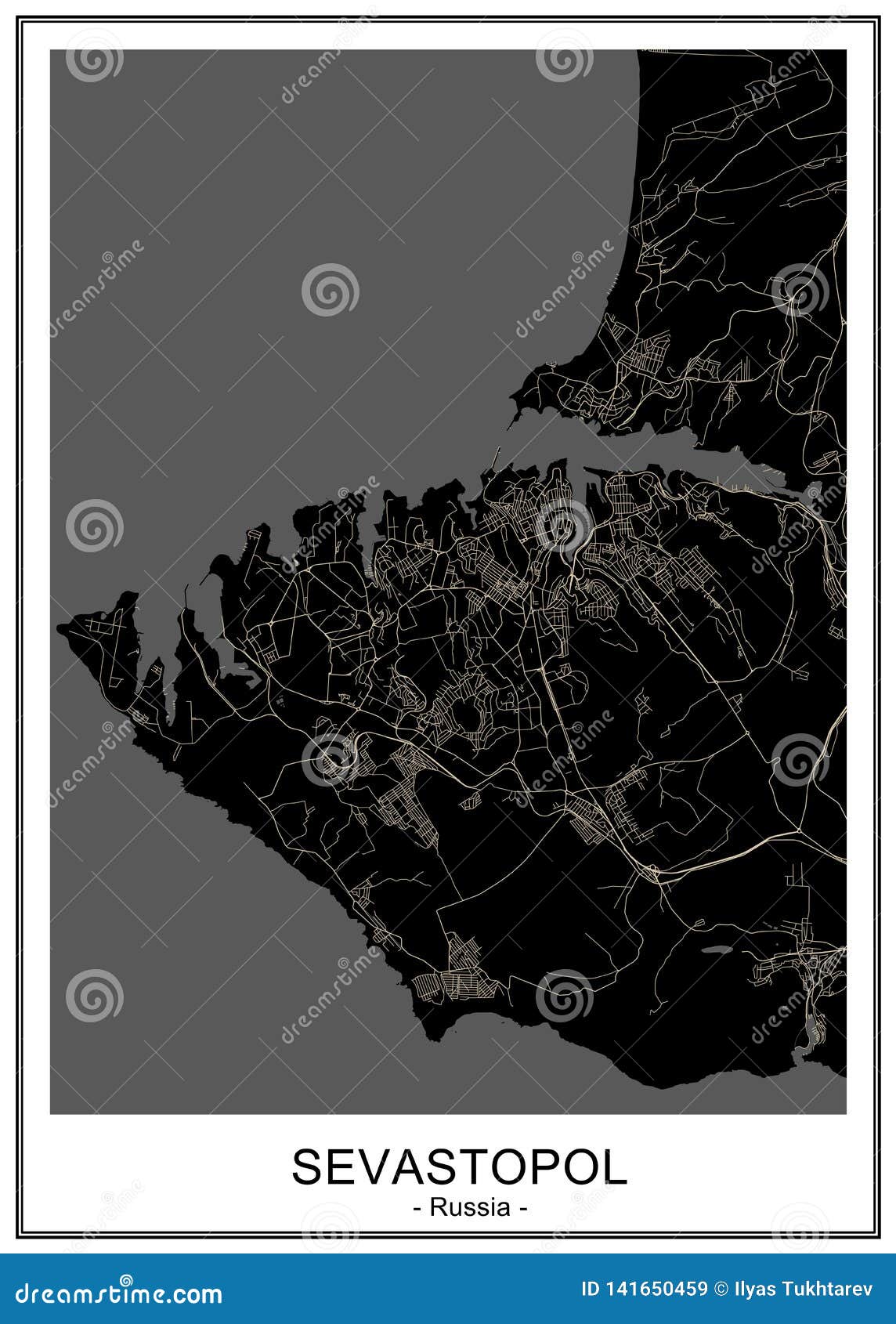 Map Of The City Of Sevastopol, Crimea Stock Image | CartoonDealer.com ...
