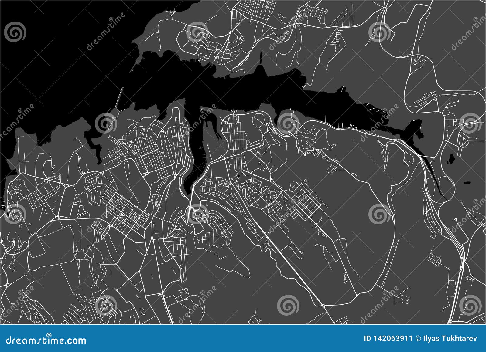 Map of the City of Sevastopol, Crimea Stock Illustration - Illustration ...