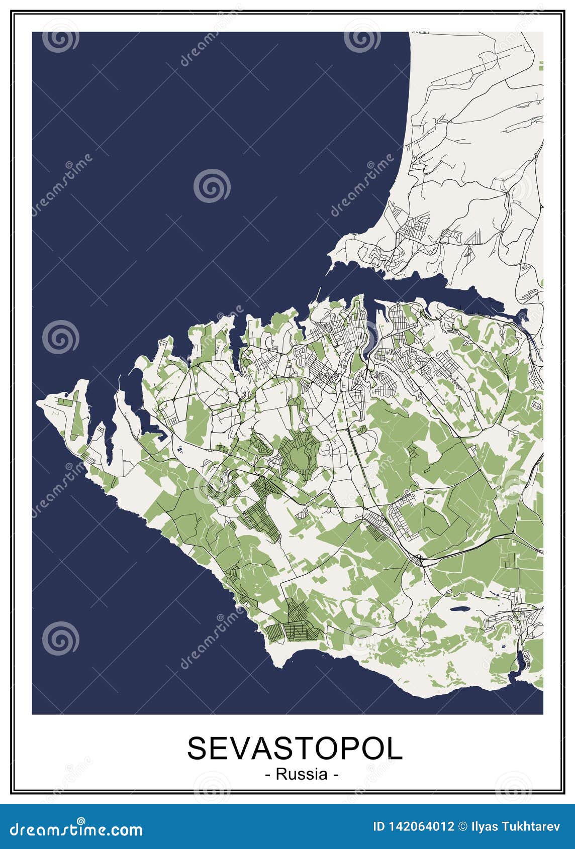 Map Of The City Of Sevastopol, Crimea Royalty-Free Stock Photography ...
