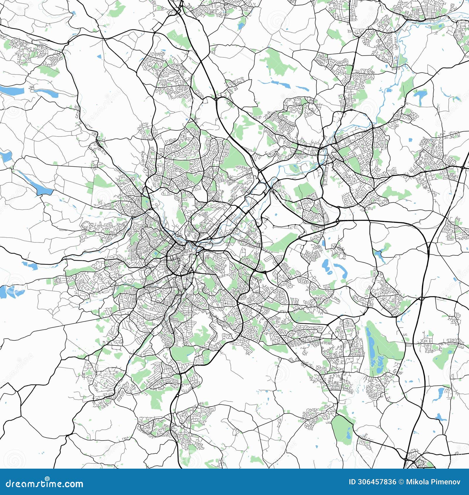 Map of the City of Sheffield. Stock Illustration - Illustration of ...