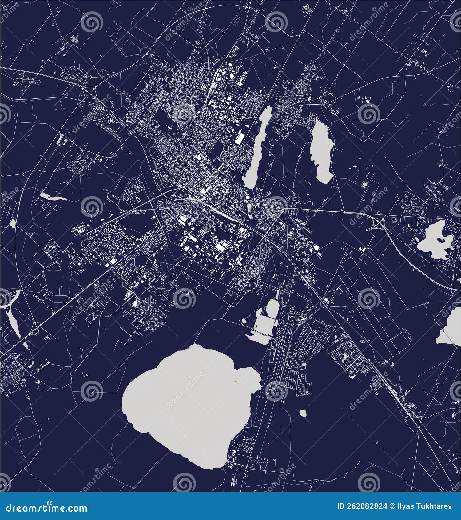 Map of the City of Siauliai, Lithuania Stock Vector - Illustration of ...