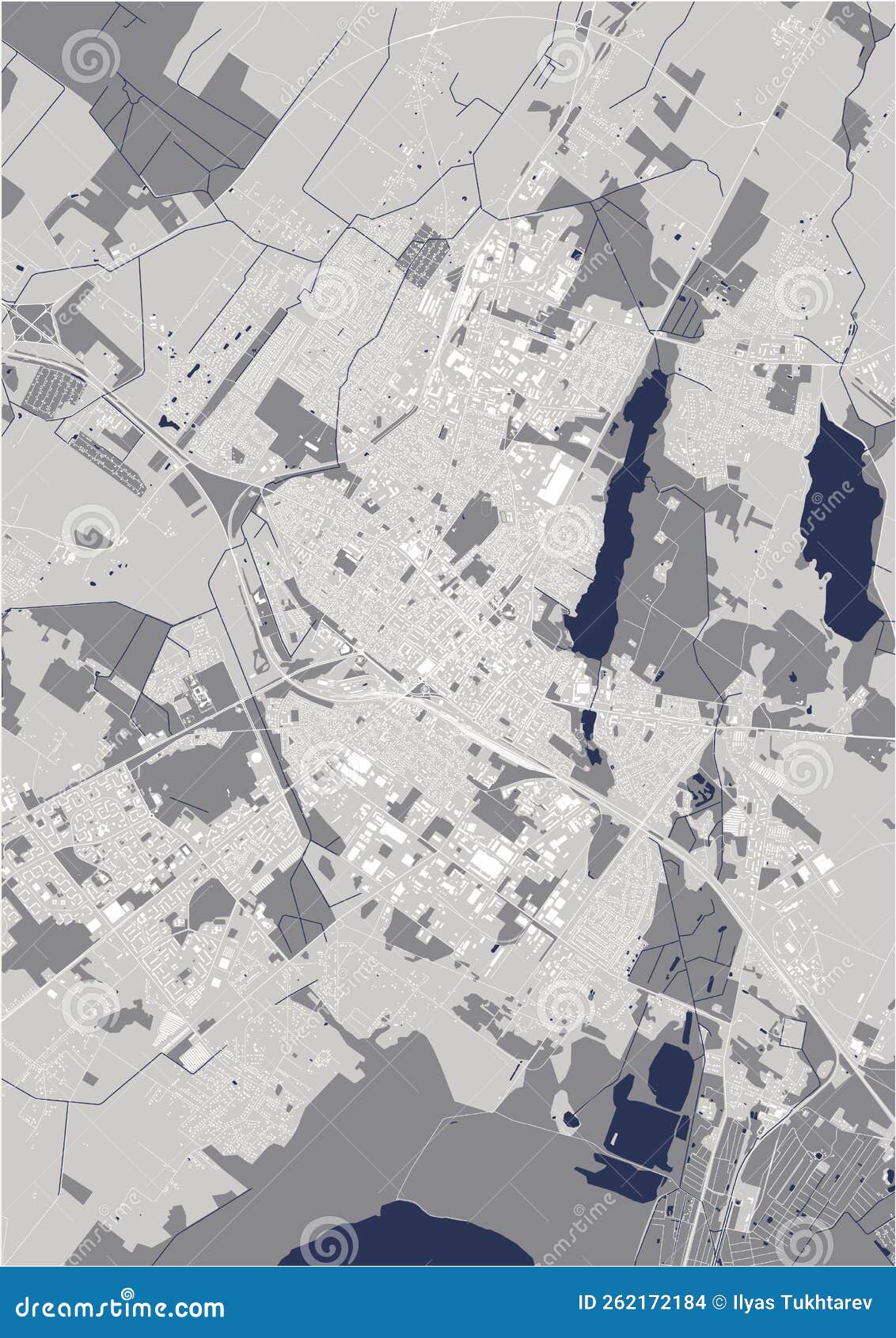 Map of the City of Siauliai, Lithuania Stock Vector - Illustration of ...