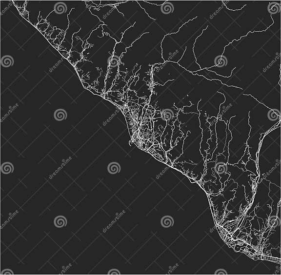 Map of the City of Sochi, Russia Stock Illustration - Illustration of ...
