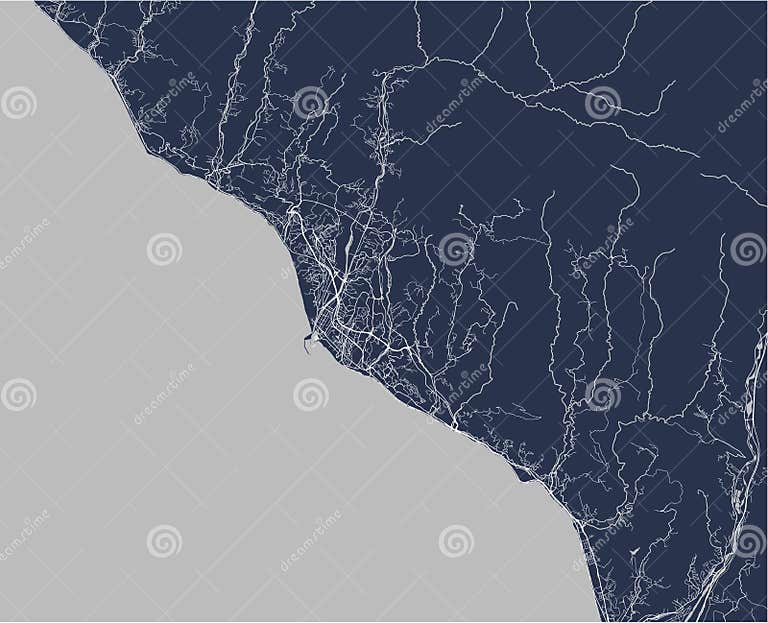 Map of the City of Sochi, Russia Stock Illustration - Illustration of ...