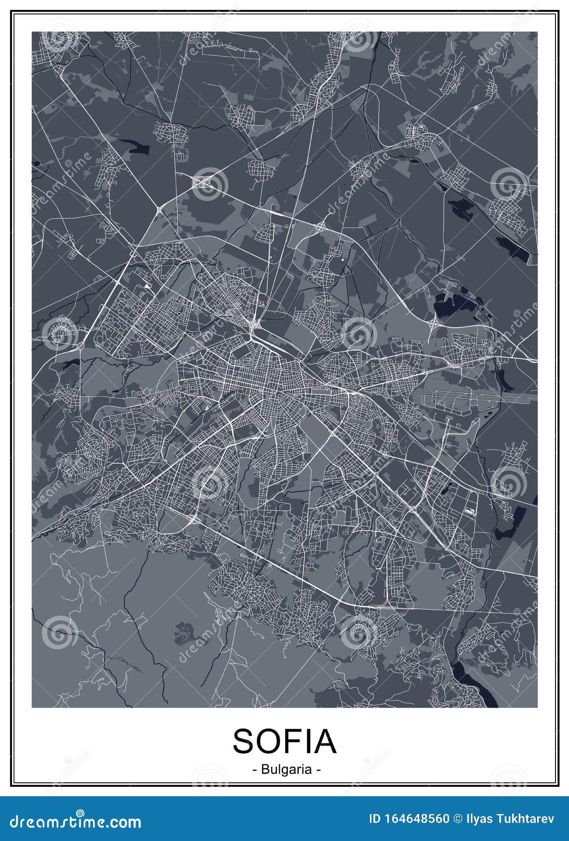 Map Of The City Of Sofia, Bulgaria Stock Image | CartoonDealer.com ...