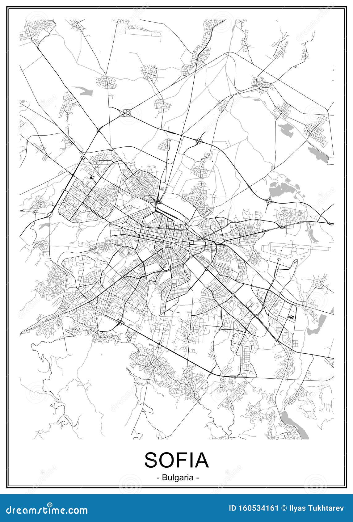 Map Of The City Of Sofia, Bulgaria Stock Image | CartoonDealer.com ...