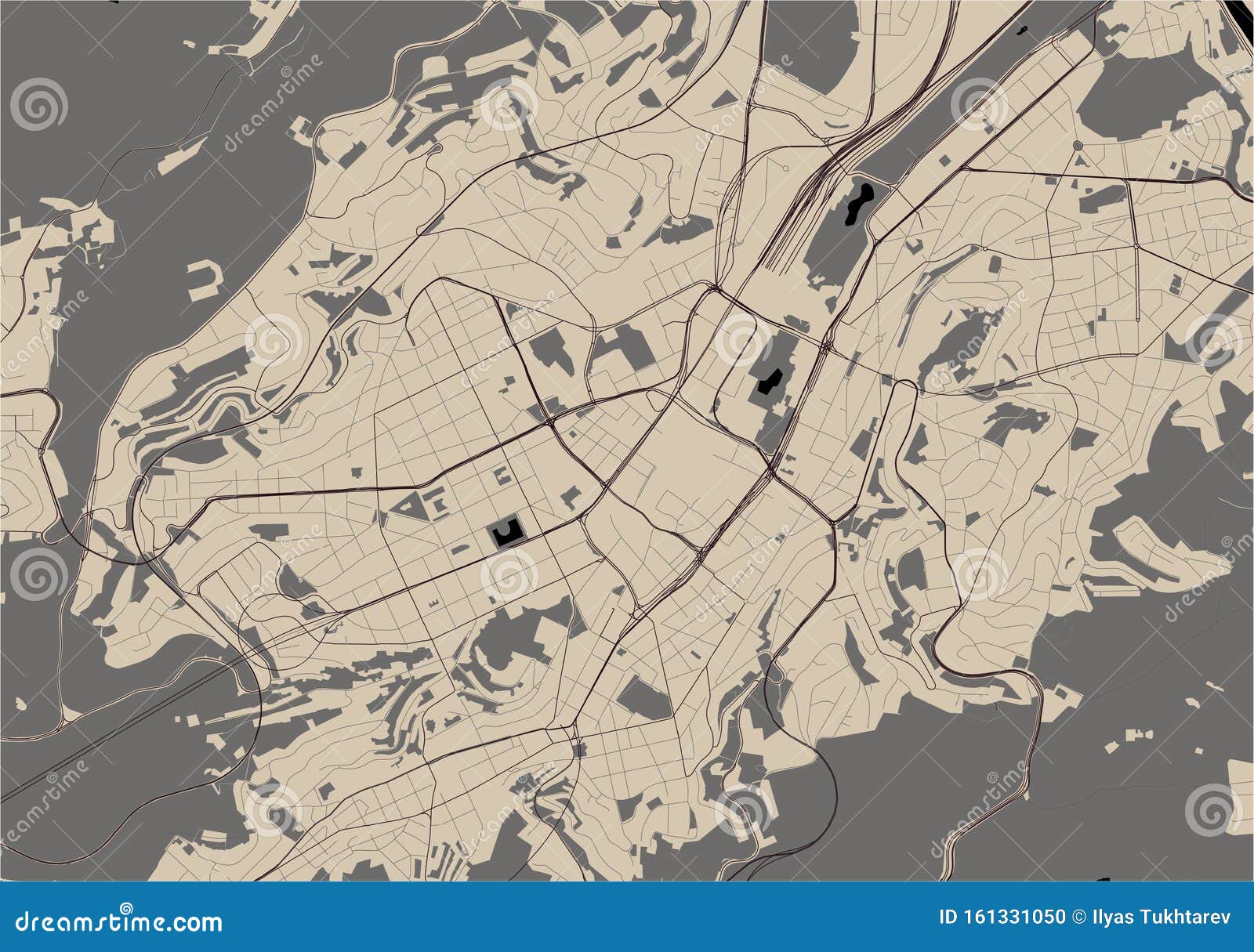 Map of the City of Stuttgart, Germany Stock Illustration - Illustration ...
