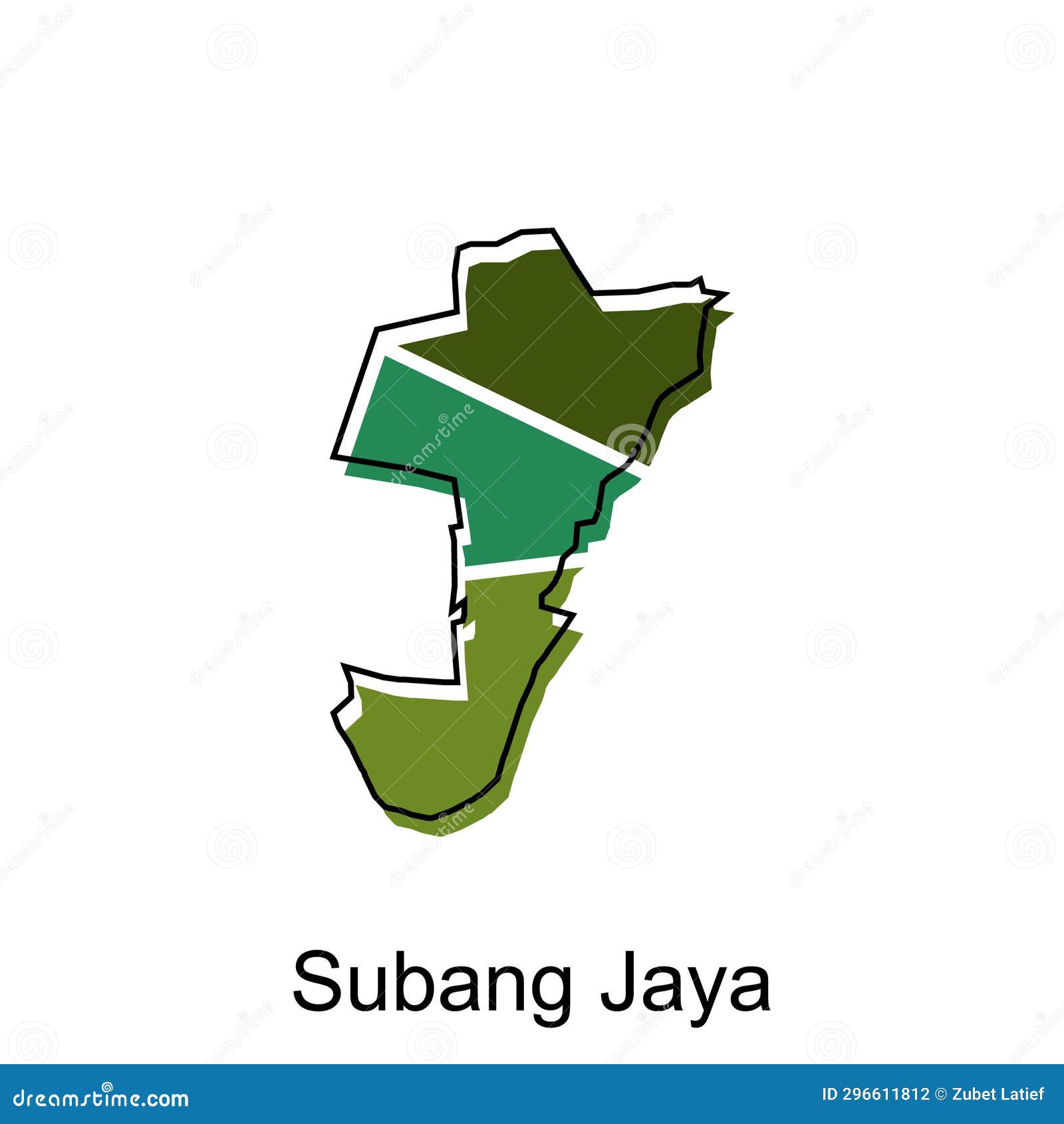 Map City of Subang Jaya Vector Design, Malaysia Map with Borders ...