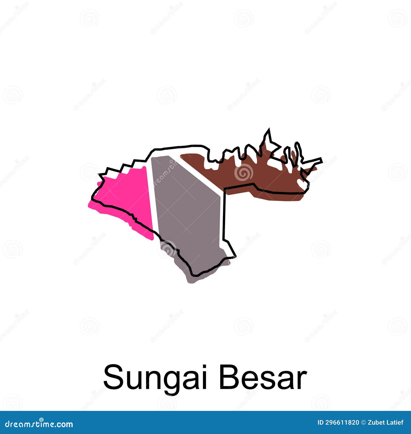 Map City Of Sungai Besar Vector Design, Malaysia Map With Borders ...