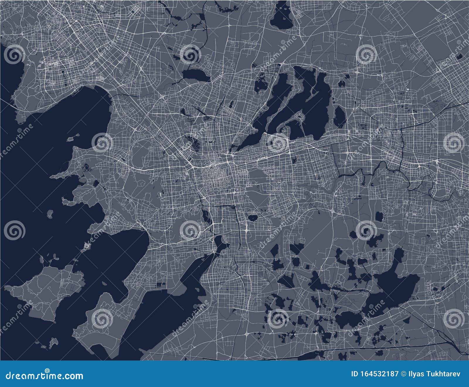Map of the City of Suzhou, China Stock Illustration - Illustration of ...