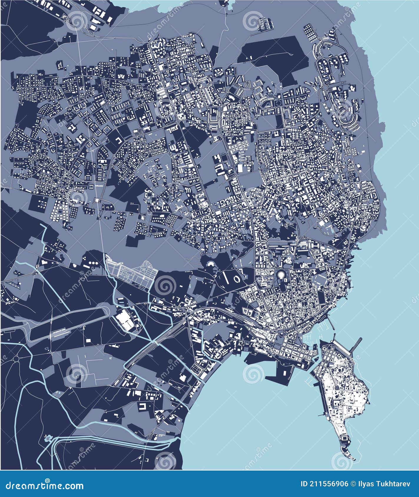 Syracuse Italy City Map In Black And White Color In Retro Style ...
