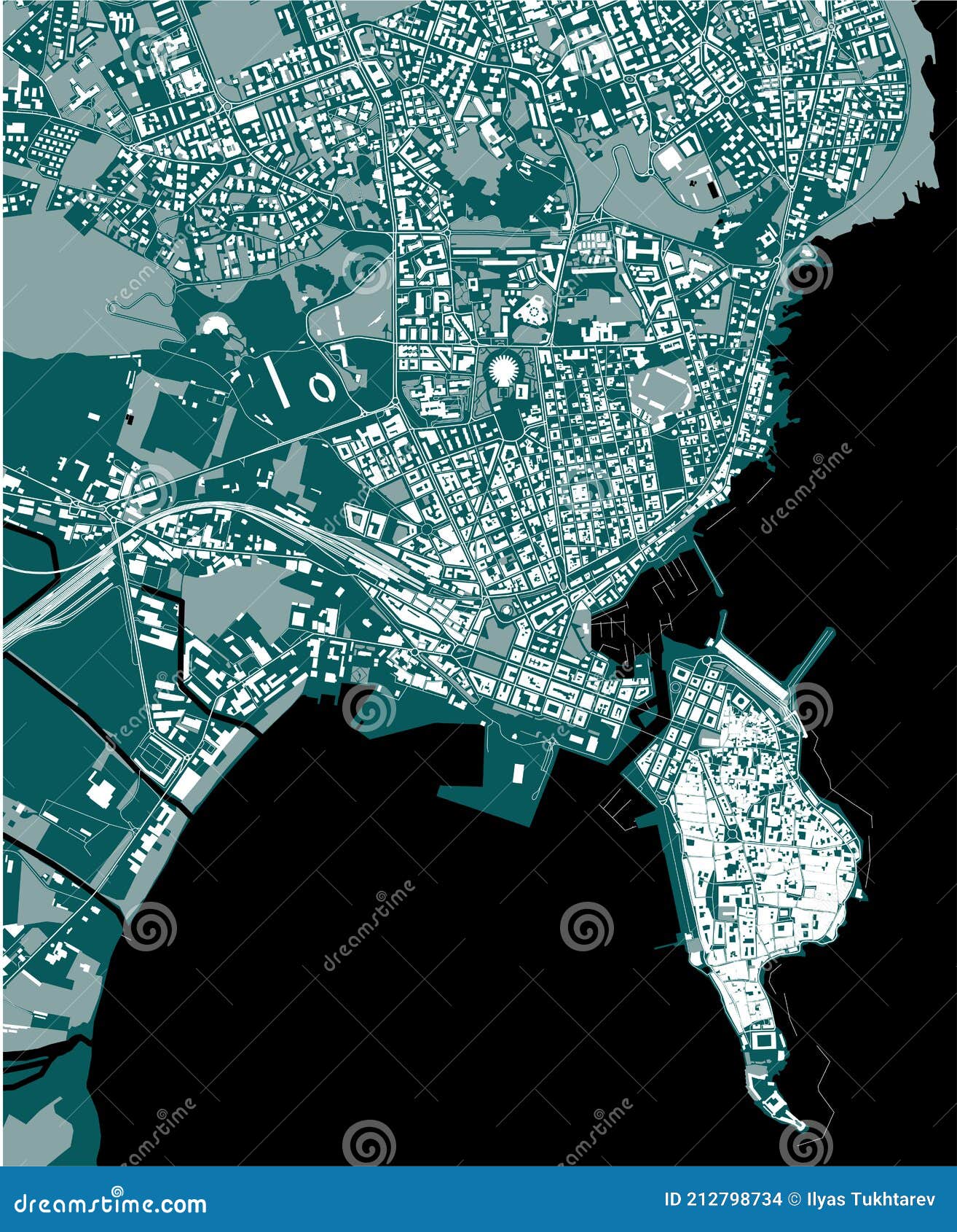 Map of the City of Syracuse, Italy Stock Vector - Illustration of ...