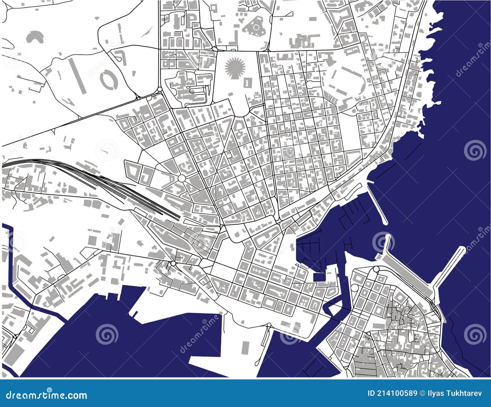 Syracuse Italy City Map In Black And White Color In Retro Style ...