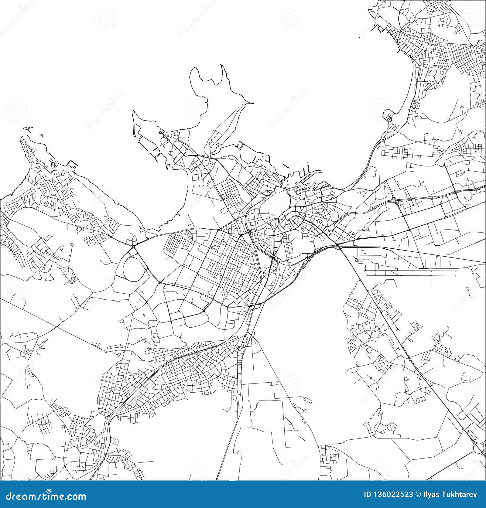 Map of the City of Tallinn, Estonia Stock Illustration - Illustration ...