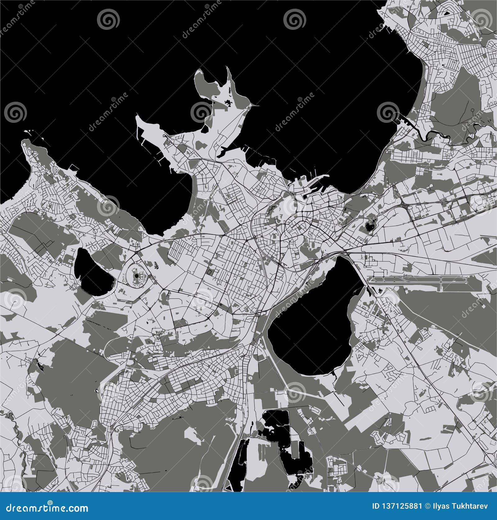 Map of the City of Tallinn, Estonia Stock Illustration - Illustration ...