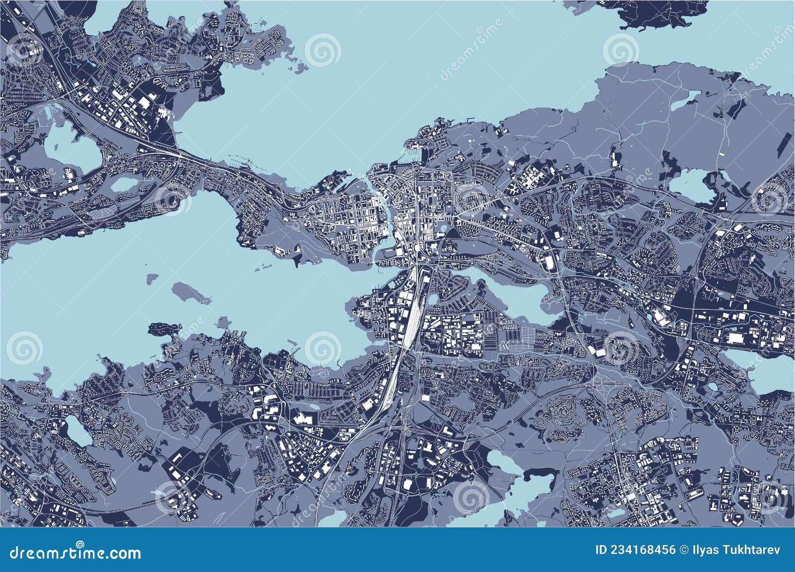 Map of the City of Tampere, Finland Stock Photo - Image of topography ...