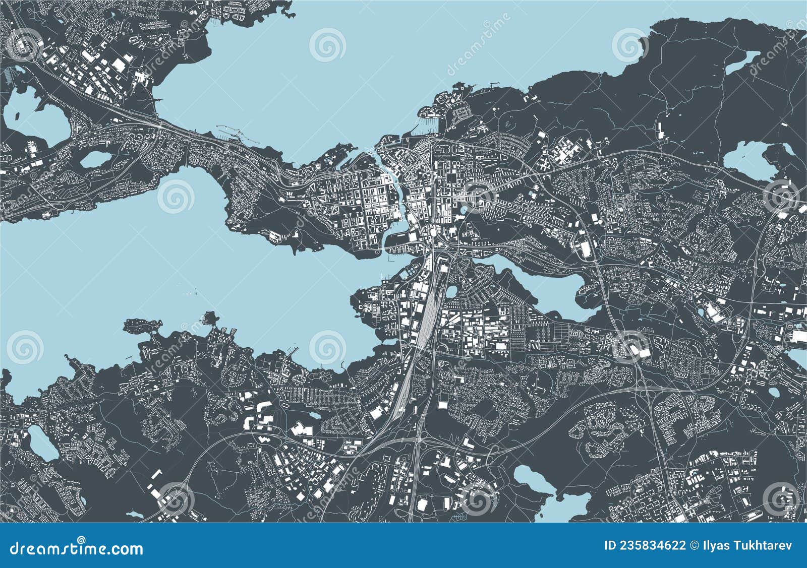 Map of the City of Tampere, Finland Editorial Photography - Image of ...