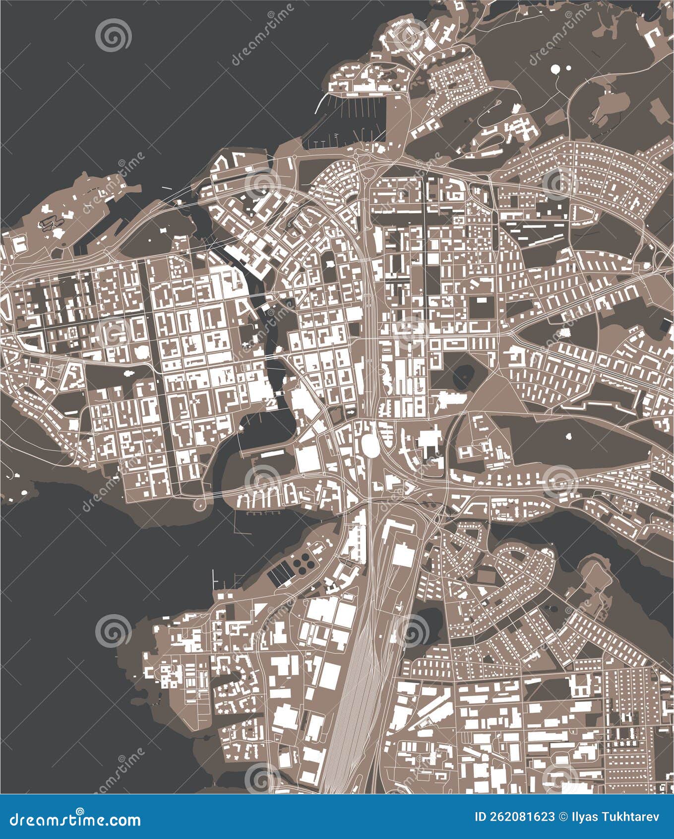 Map of the City of Tampere, Finland Stock Vector - Illustration of city ...