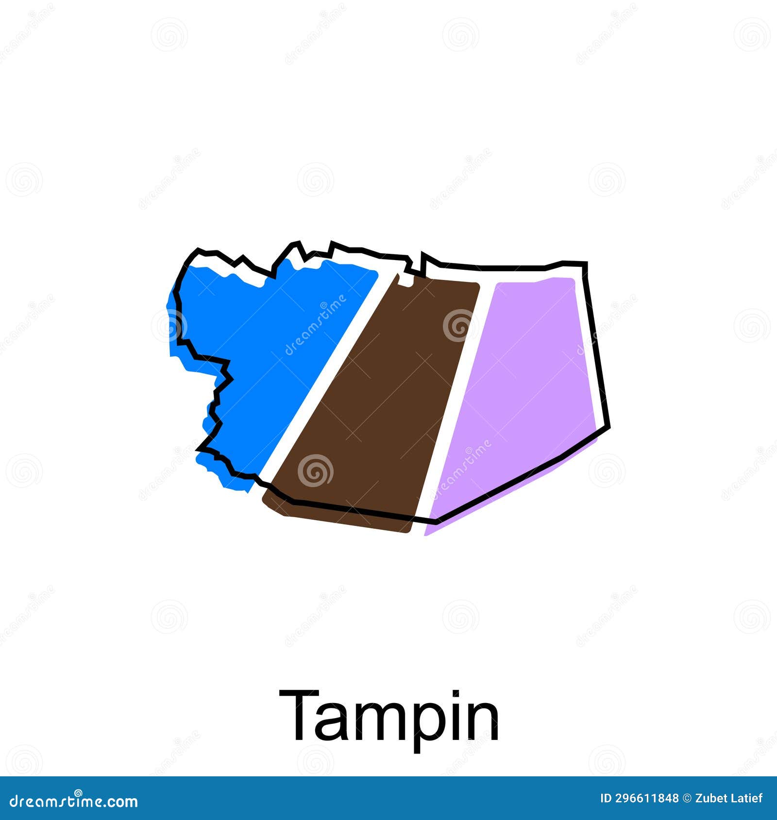 Map City of Tampin Vector Design, Malaysia Map with Borders, Cities ...