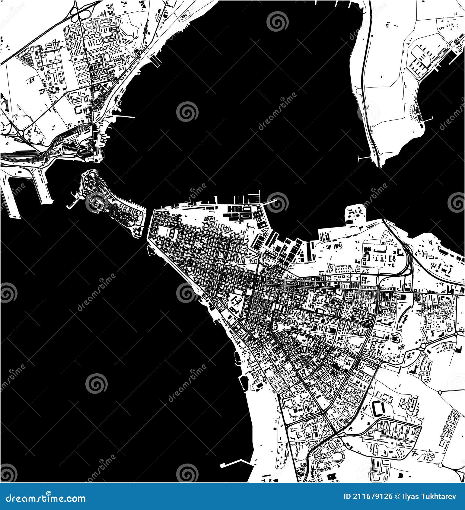 Map of the City of Taranto, Italy Stock Vector - Illustration of ...