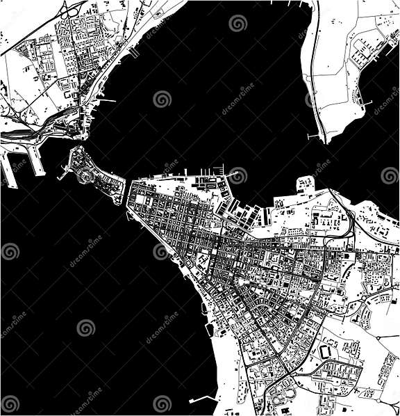 Map of the City of Taranto, Italy Stock Vector - Illustration of ...