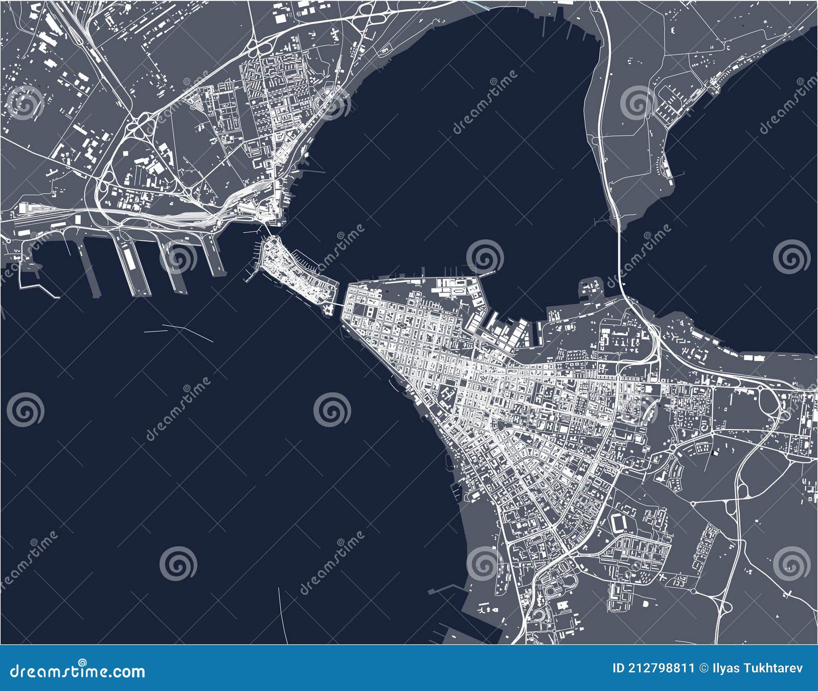 Map of the City of Taranto, Italy Stock Vector - Illustration of ...