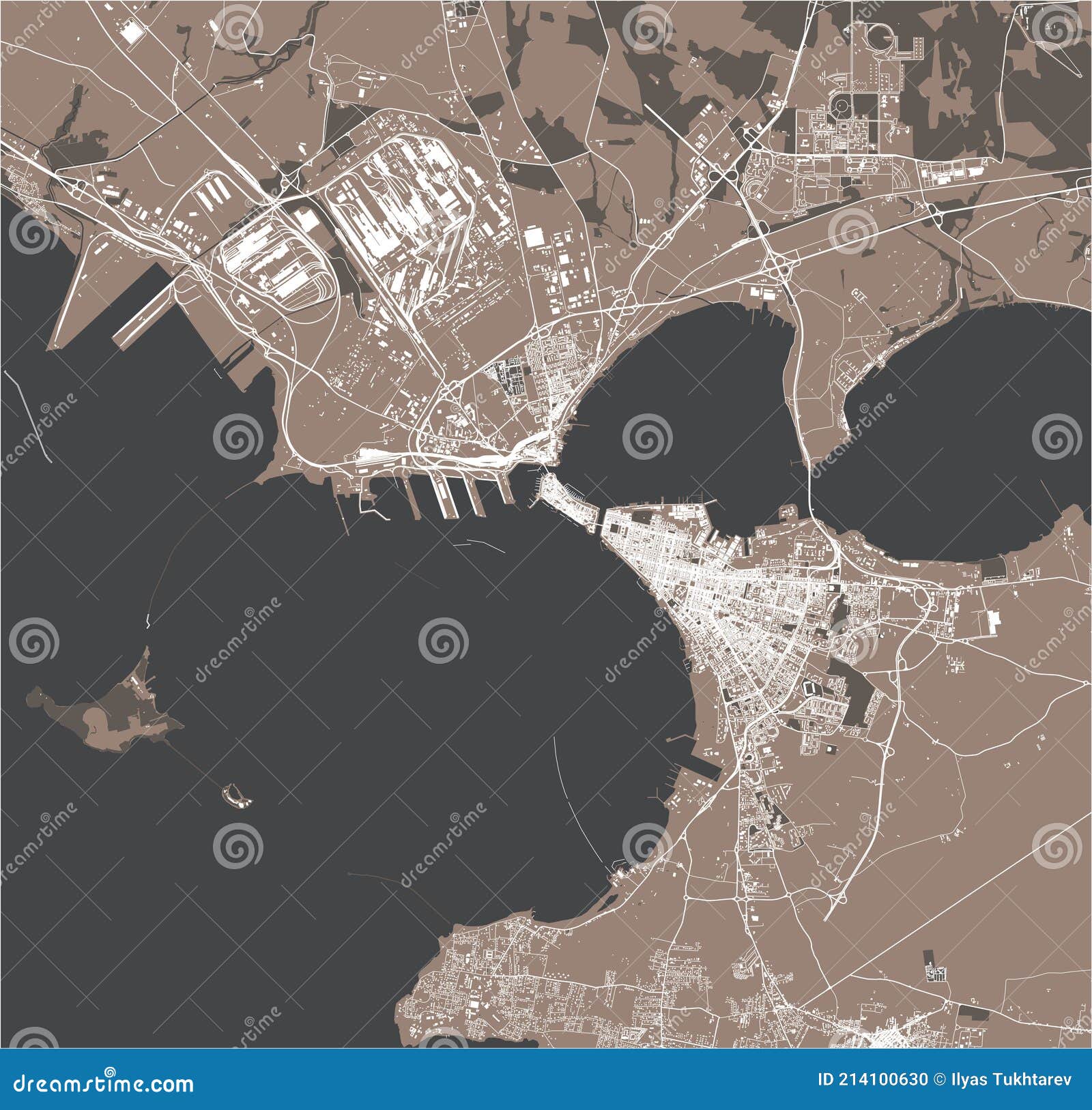 Map of the City of Taranto, Italy Stock Vector - Illustration of ...
