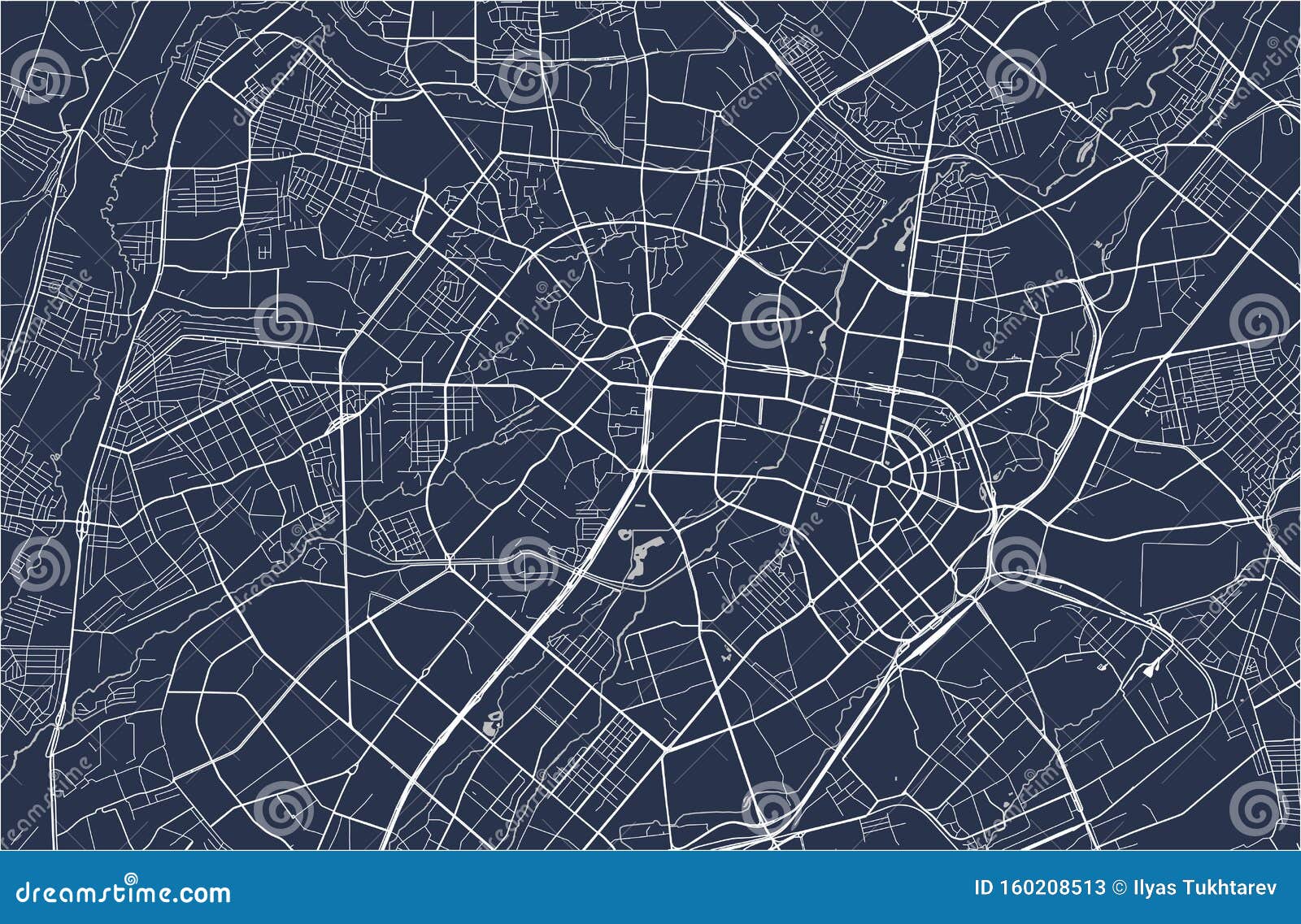 Map of the City of Tashkent, Uzbekistan Stock Illustration ...