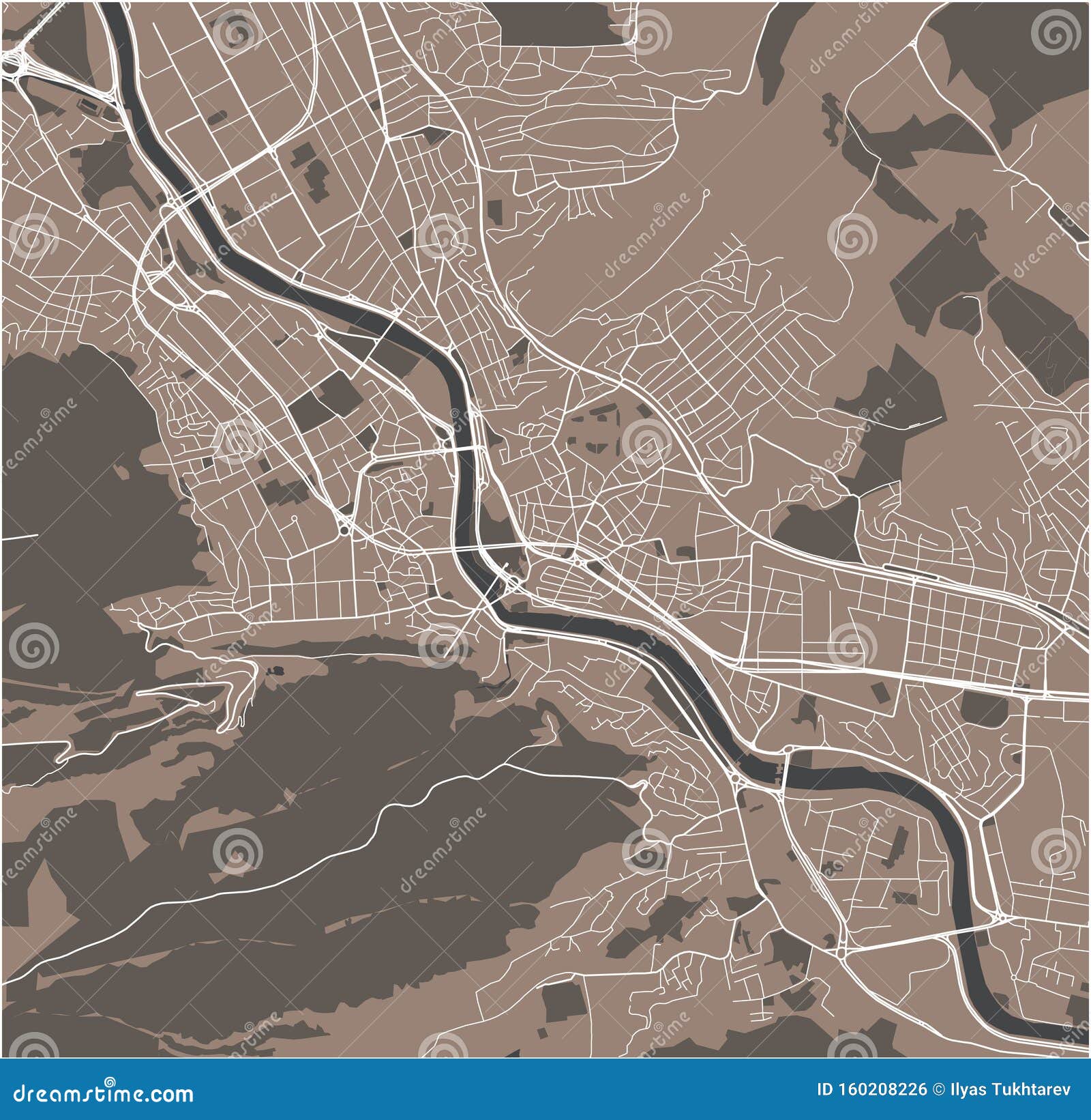 Map Of The City Of Tbilisi, Georgia Vector Illustration | CartoonDealer ...