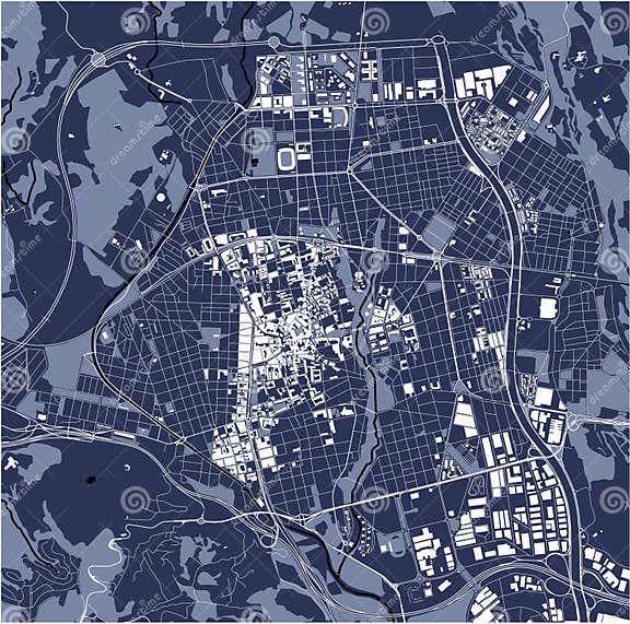Map of the City of Terrassa, Spain Stock Illustration - Illustration of ...