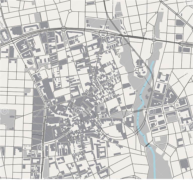 Map of the City of Terrassa, Spain Stock Illustration - Illustration of ...