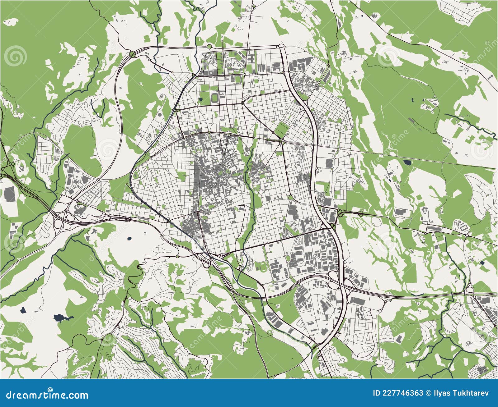 Map of the City of Terrassa, Spain Stock Illustration - Illustration of ...