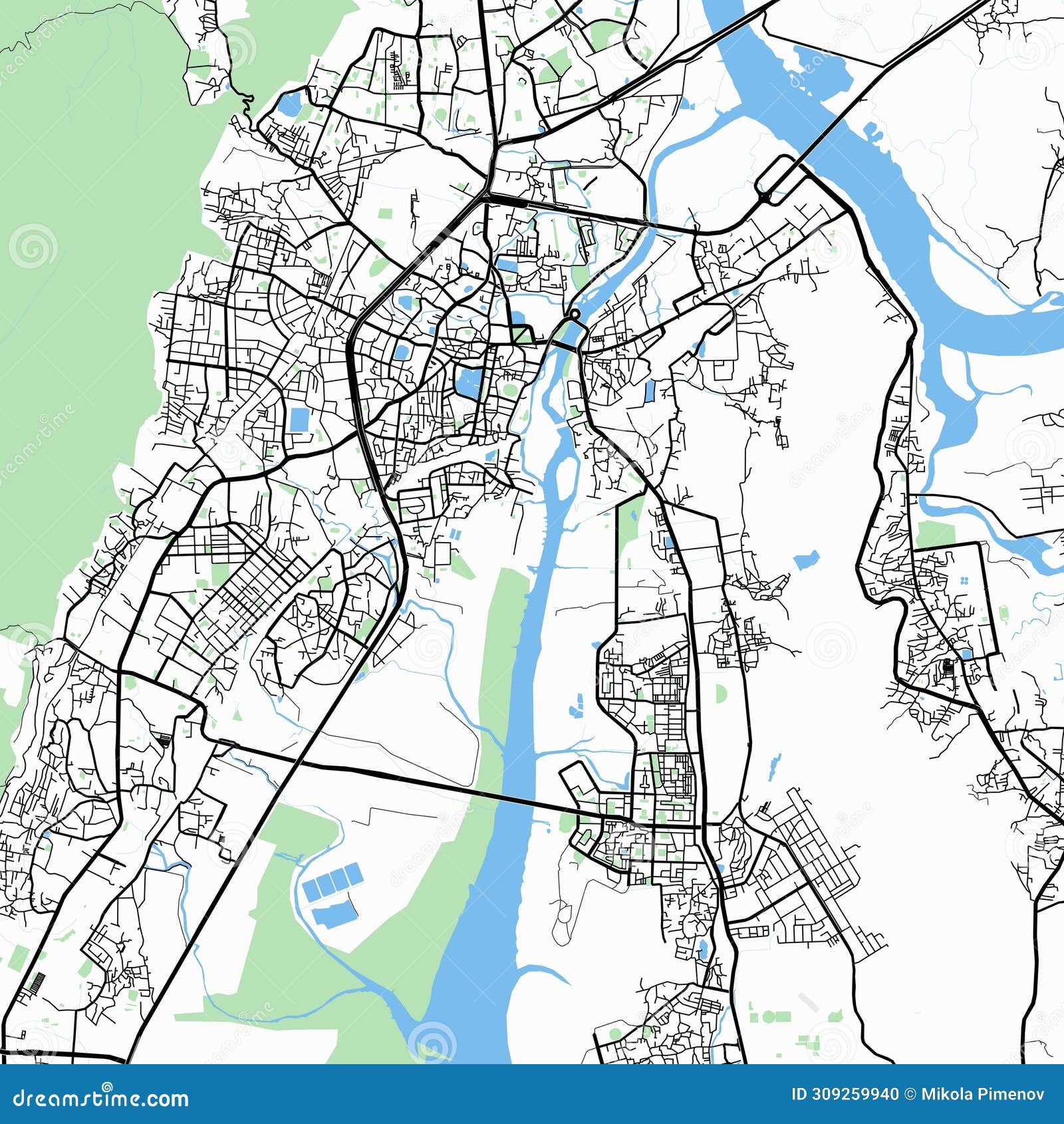 Map of the city of Thanet. stock illustration. Illustration of artwork ...