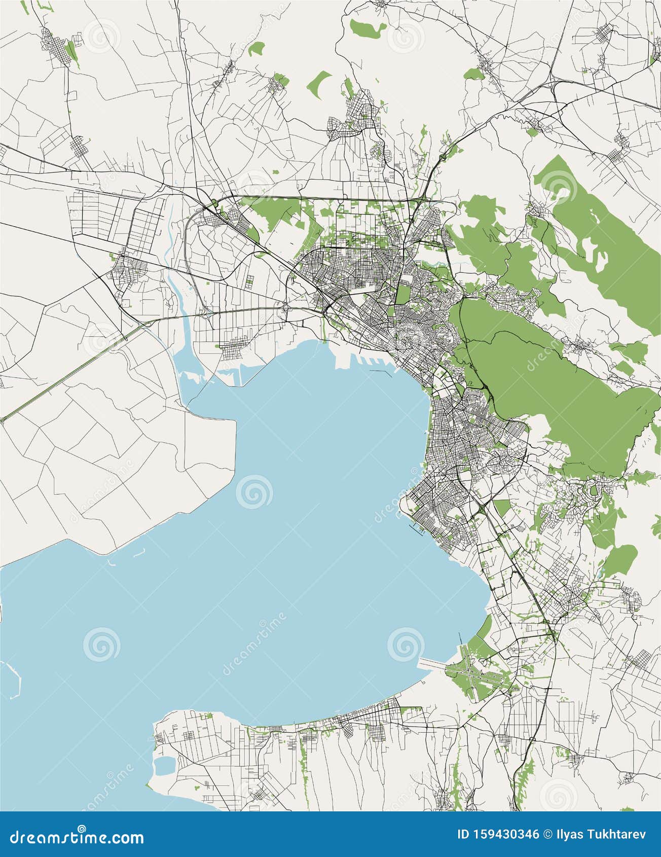 Map of the City of Thessaloniki, Greece Stock Illustration ...